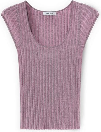 Motivi Femme, Pulls, Rose, Taille: 42 FR Maille lurex c&ocirc;tel&eacute;e slim fit