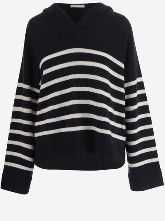 Allude Womens Cashmere Striped Sweater Multicolour Wool