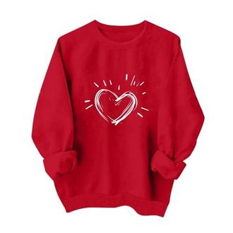Generic Sweat-shirt imprim&eacute; Saint-Valentin 2026 &agrave; manches longues et col rond d&eacute;contract&eacute; haut doux et confortable v&ecirc;tements de sport tendance pour les tenues