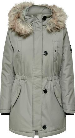 Only Damen Winter-Jacke OnlIris einfarbiger Parka Mantel Fellkapuze Winter, Farbe:Mint-Gr&uuml;n, Gr&ouml;&szlig;e:XS