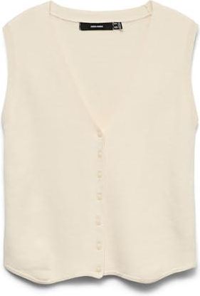 Vero Moda Vmgold SL V-Neck Vest, Bouleau, XS Femme