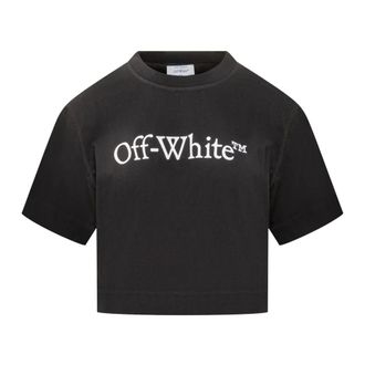Off-white Femme, Tops, Noir, Taille: 42 FR Logo Cotton T-Shirt