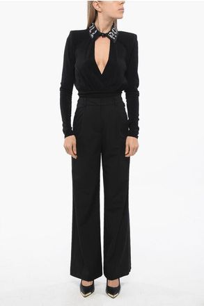 John Richmond Cut-out SUOKA Bodysuit with Padded Shoulders size 44