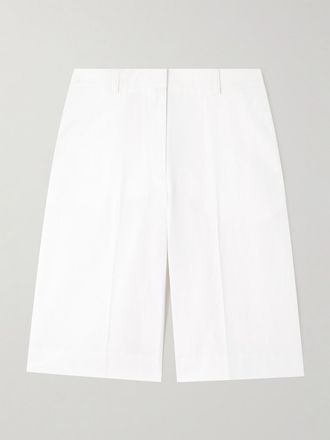Toteme Short En Coton Et Lin Mélangés - Blanc cassé