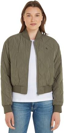 Calvin Klein Jeans LW Quilted Bomber J20J222587 Vestes rembourrées, Vert (Dusty Olive), L Femme