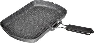 Tognana Porcellane wi758bdamnf rechteckig Grill Pan - Stieltopf, rechteckig, Brot, Schwarz, Grau, Aluminium, Aluminium, 4 mm