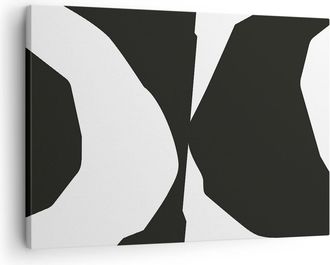 Arttor Bilder auf Leinwand Schwarz Und Weiß Abstraktion Stück Leinwandbild 70x50cm Wandbilder Dekoration Wohnzimmer Schlafzimmer Deko Klein Wanddeko Bild Wan