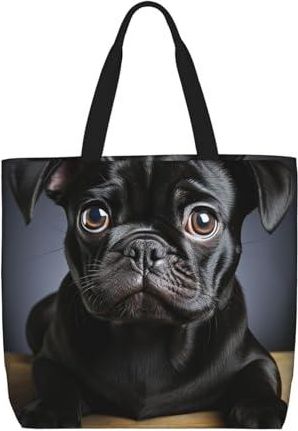 Generic Adorable Carlin Noir Sac Cabas Grand Tote Bag Imperm&eacute;able Sac A Main Femmes Pour Voyage Gym Universit&eacute;