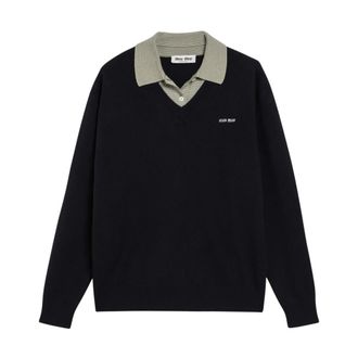 Miu Miu Pullover aus Wolle und Kaschmir - - Knitwear - Damen - Blau - XS