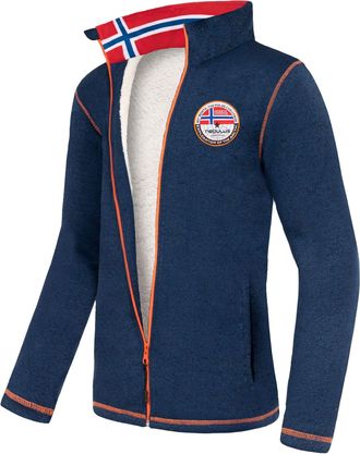 Nebulus Herren Fleecejacke FALLOU, warme Fleece Jacke, mit langem Full-Zip Rei&szlig;verschluss, Navy - XXL