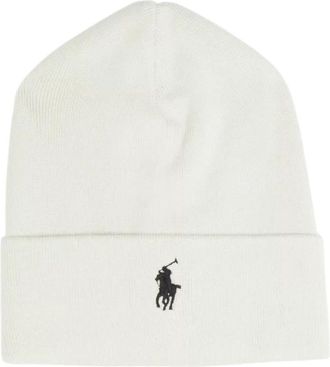 Polo Ralph Lauren Bonnet &agrave; revers et logo brod&eacute; - unisex - Accessoires - Blanc - Taille: ONE Size