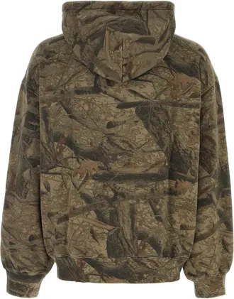 Carhartt Work in Progress Printed Cotton Feather Tree Hoodie - Beige