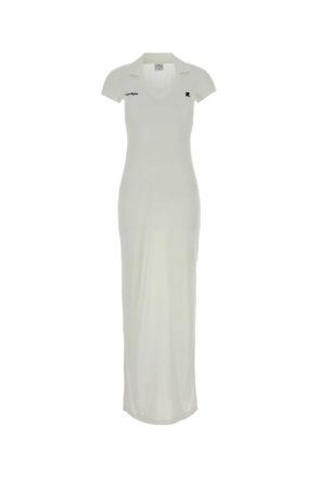 Courr&egrave;ges Courreges Polo Collar Maxi Dress - White