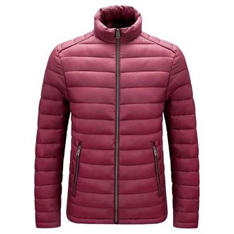 Generic Doudoune pour homme - Doudoune compacte et légère - Manteaux dextérieur imperméables et isolants - Manteau rembourré, rouge vin, 3XL