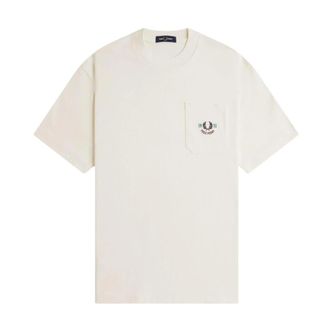 Fred Perry Taschen T-shirt Klassischer Stil - - Tops - Herren - Wei&szlig; - L