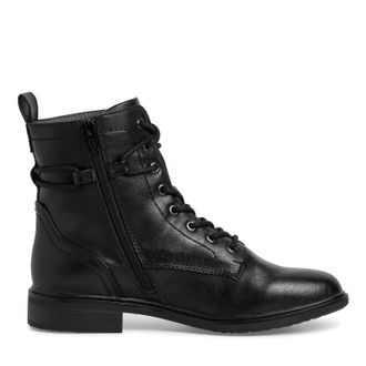 Jana Damen Stiefeletten zum Schnüren Flach mit Schnürsenkeln und Reißverschluss Weite H Mehrweite, Schwarz (Black), 37 EU