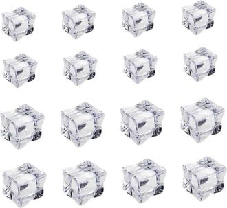 Cabilock 100 Stück Künstliche Acryl Eiswürfel Wiederverwendbar Transparent Realistische Dekorative Eiswürfel für Party Fotografie Getränke und Tischdekoration 