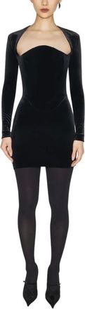 MUGLER Femme, Robes, Noir, Taille: 36 FR Velvet Mini Dress
