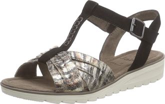 Jana 28601, Damen T-Spangen Sandalen, Schwarz (BLACK 001), 40.5 EU