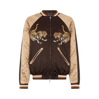 Roberto Cavalli Homme, Vestes, Brun, Taille: XS Bomber Tigre