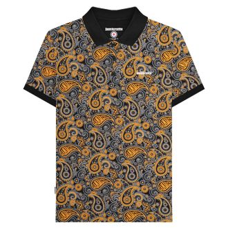 Lambretta SS25 Poloshirt Mit Markenzeichen f&uuml;r Herren (Schwarz/Gold)