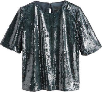 Next Paillettenshirt T-Shirt mit Pailletten (1-tlg)