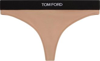 Tom Ford Femme, Sous-v&ecirc;tements, Beige, Taille: 36 FR Modal Signature Thong