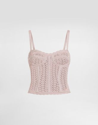 Dolce & Gabbana Crochet Bustier - Frau Blusen Und Tops Rosa 40