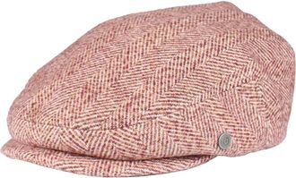 Bugatti Flatcap | Einfarbig meliert | Fischgrat-Design | OneSize | Mit Wollanteil Burgundy