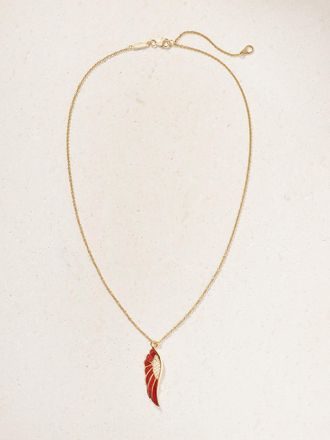 Garrard Wings Kette Aus 18 Karat Gold Mit Diamanten Und Emaille