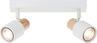 Lightbox Spotbalken mit schwenkbarem Köpfen & Basis aus amerikanische Weißesche | 60 x 33 x 145 cm | Deckenstrahler als Flur-Lampe | GU10 | aus Metall/Holz | i