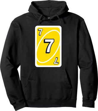 Uno Halloween gelbe 7 Karte Pullover Hoodie