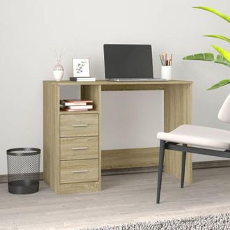 vidaXL Vidaxl - Bureau avec tiroirs Ch&ecirc;ne sonoma 102x50x76 cm Bois ding&eacute;nierie
