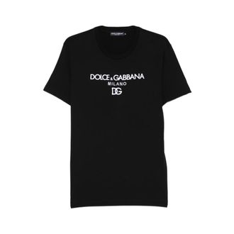 Dolce & Gabbana Logo Rundhals-T-Shirt - - Tops - Herren - Schwarzk - M