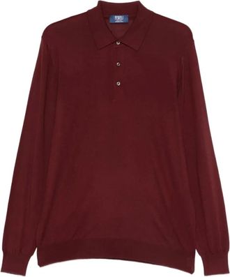Fedeli Homme, Tops, Rouge, Taille: 3XL Wool Polo
