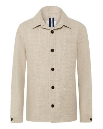 Profuomo Overshirt aus einem Baumwoll-Leinen-Mischgewebe in