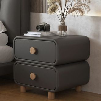 Generic Gro&szlig;Er Nachttisch, Nachttisch Mit 3D-Griffen Und Ger&auml;Uschloser F&uuml;Hrungsschiene, Abgerundete Ecken for Schlafzimmer, Wohnzimmer, Arbeitszimmer