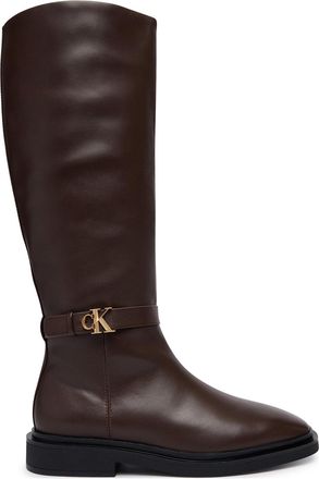 Calvin Klein Stiefel Calvin Klein Square High Boot Lth Mg Hdw HW0HW03187 Braun