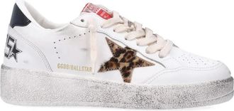 Golden Goose Low-Top Sneaker - Vintage-Inspired Ball Star Sneakers With Leopard P - Gr. 35 (EU) - in Wei&szlig; - f&uuml;r Damen
