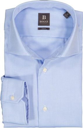 Boggi Milano Herren Hemd blau Slim Fit