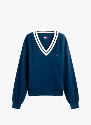 Tommy Hilfiger Pull droit &agrave; col V en coton