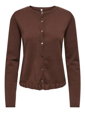 Only Strickjacke ONLCINDEREL LS O-NECK FRILL CARDI CC KNT Materialmix, regular fit