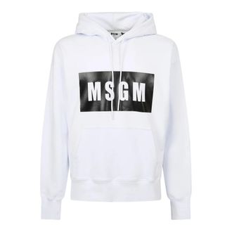 Msgm Box Logo Kapuzenpullover - - Sweatshirts & Hoodies - Herren - Wei&szlig; - S