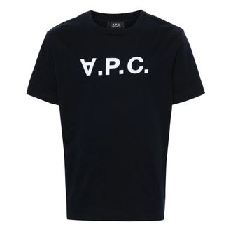 A.P.C. Blaues Rundhals-Baumwoll-T-Shirt - - Tops - Herren - Blau - S