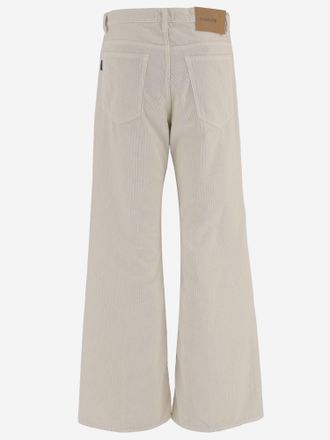 Haikure Womens Pants Ribbed Cotton Velvet White Jean