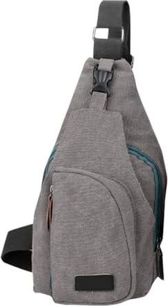 Generic Sac &agrave; dos en toile l&eacute;ger et d&eacute;contract&eacute; pour voyage, randonn&eacute;e, cyclisme, sac banane en cuir pour femme (gris, taille unique)