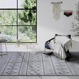 Elle Decor ation Hochflor Teppich Itinerance - Moderner Wohnzimmerteppich Läufer, Langflor Shaggy, Modernes Muster, Flauschig Weich für Wohnzimmer, Schlafzimmer,