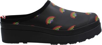 Hunter Play Mini Rainbow Print Damen-Clogs in Marineblau