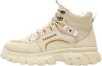 Generic Homme Baskets Montante Plates Chaussures de Sport Randonn&eacute;e Lacets Doublure Peluche Chaude Semelle Plateforme &Eacute;paisse Antid&eacute;rapant Tendances Fitness S