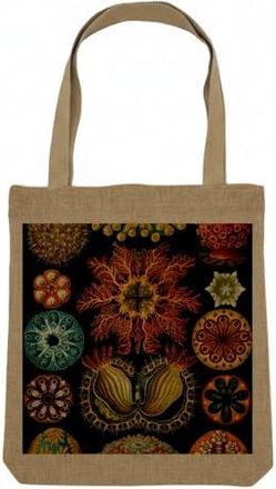 Fabulous Sac Shopping Tote Bag Aspect Lin - Planche Corail Gravure Ancienne Dessin Biologie - Sac de Courses Toile Epaisse 360g Beige Naturel Cabas Port&eacute; Epaul